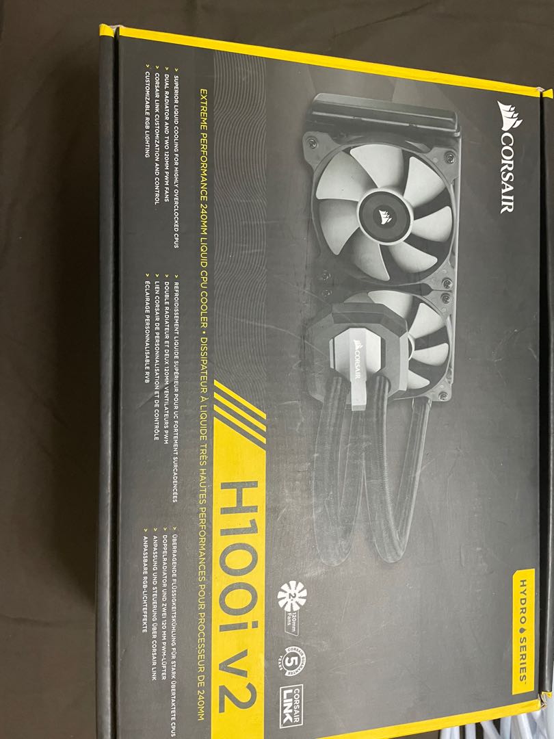 Corsair h100i v2 240mm cpu cooler, Computers & Tech, Parts ...