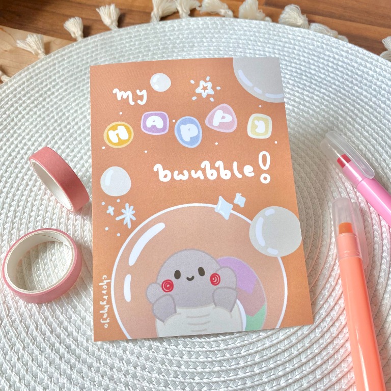 Cute Kawaii Postcard Display Print A6 Card, Hobbies & Toys, Stationery ...