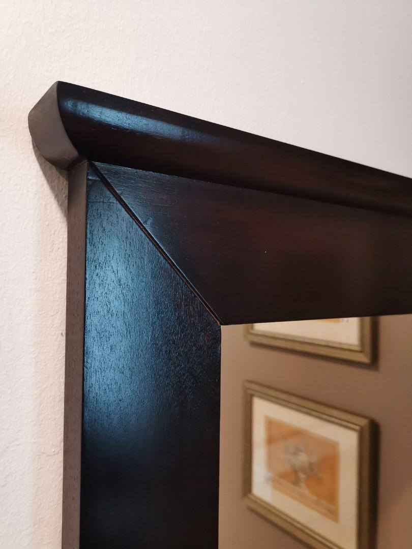 Dark Brown Wood Frame Mirror, Furniture & Home Living, Home Decor ...