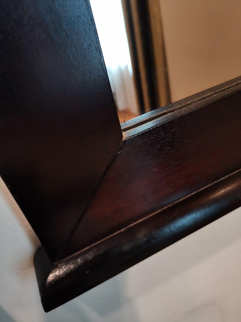 Dark Brown Wood Frame Mirror, Furniture & Home Living, Home Decor ...