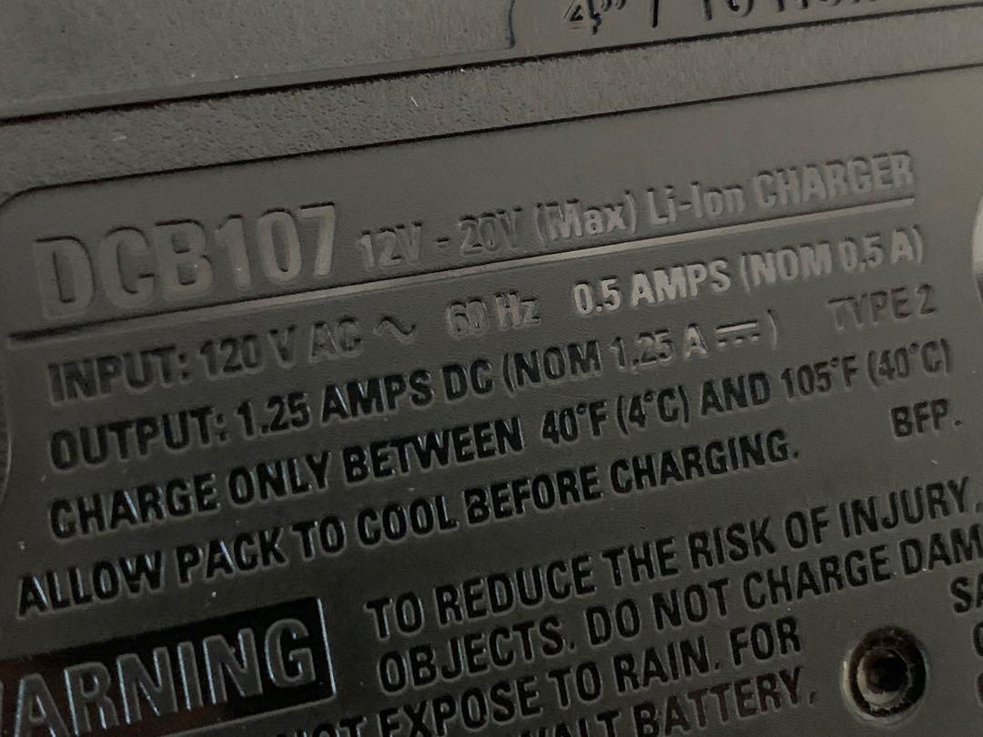 Dewalt DCB107 12v/20v Lithion Ion Battery Charger, Furniture & Home ...