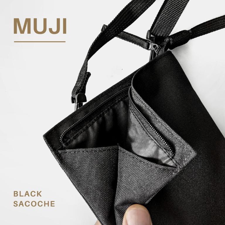 (FREE NM) The MUJI Black MINI Sacoche Sling Bag / Neck Pouch, Men's ...