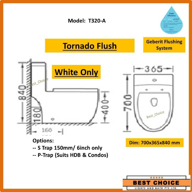 VERA Geberit Rimless Tornado Flushing System Toilet Bowl WC Bathroom ...