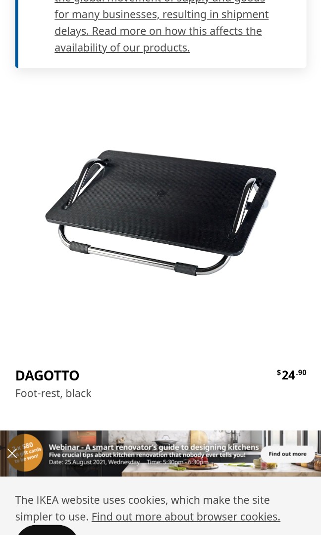 Ikea foot-rest black, Furniture & Home Living, Furniture, Other Home ...