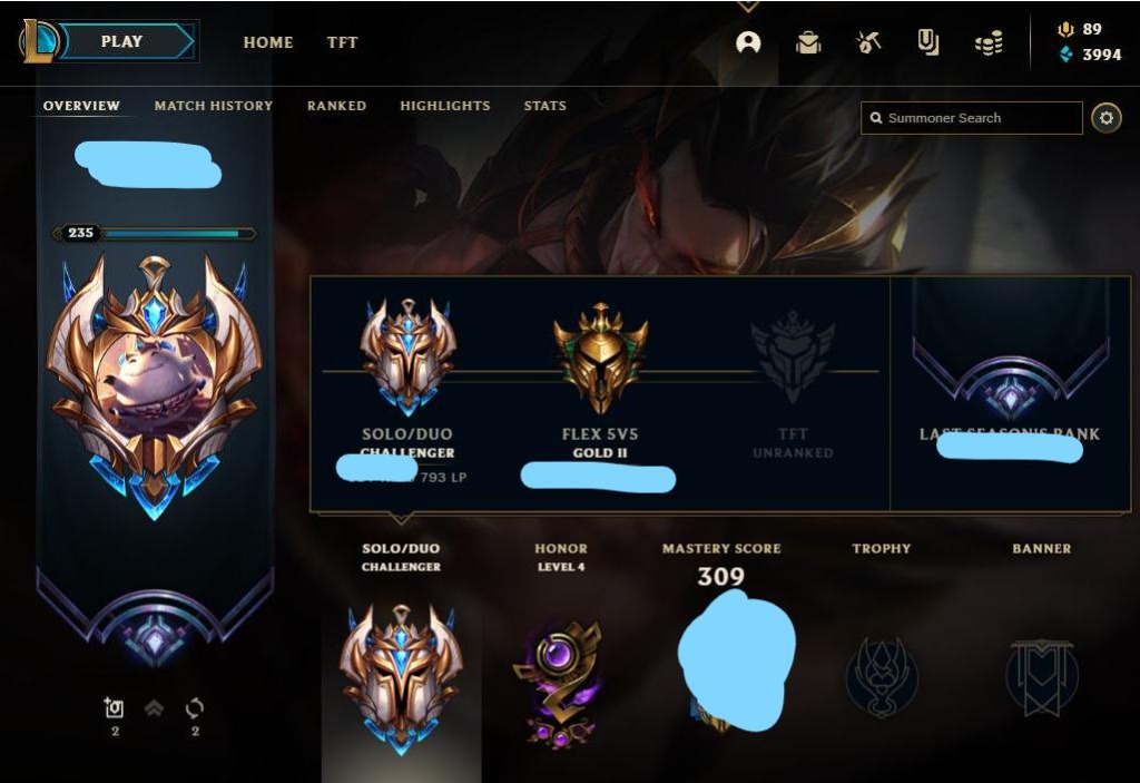 League of legends Challenger account S11 800lp, Video Gaming, Video ...
