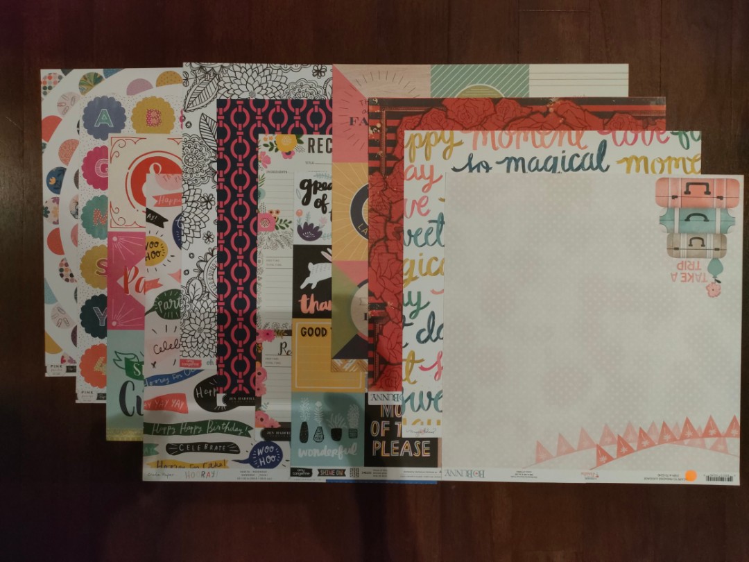 Mixed Brands Scrapbook Paper (12 pcs), Hobbies & Toys, Stationery ...