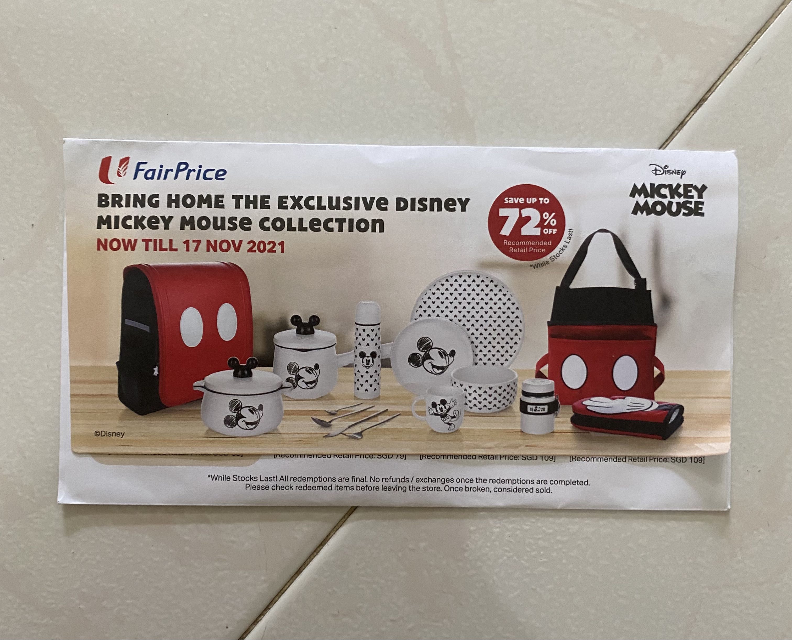 NTUC FairPrice Bonus Point (Disney Mickey Mouse Collection), Furniture ...