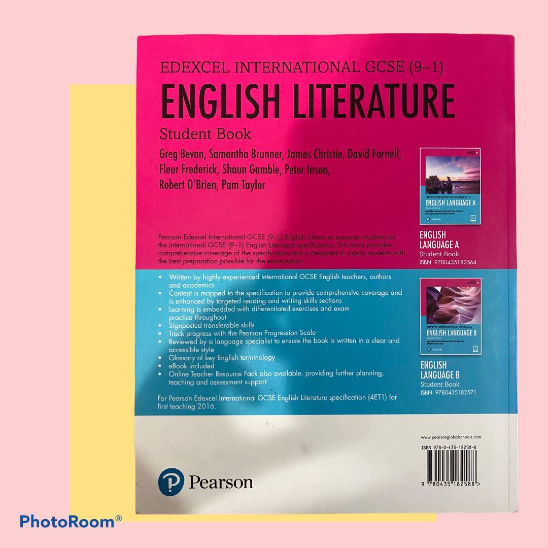 Pearson Edexcel International GCSE (9-1) English Literature, Hobbies ...