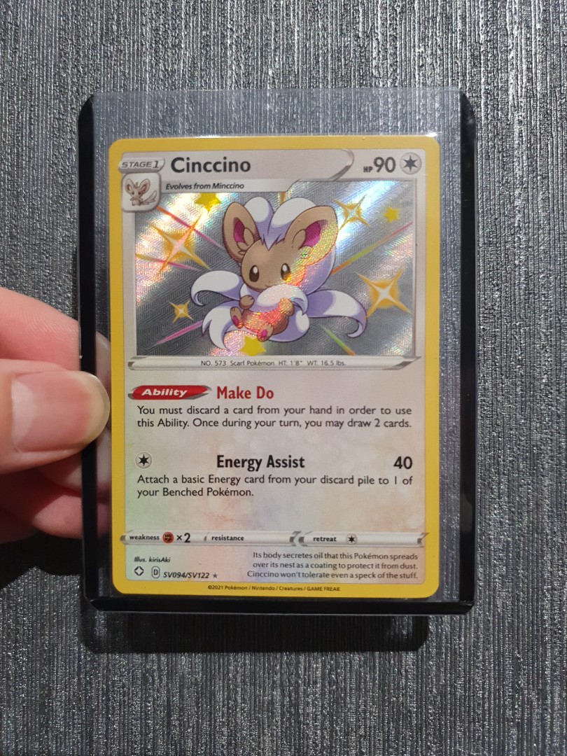Pokemon TCG Shining Fates Cinccino Shiny Rare Card, Hobbies & Toys ...