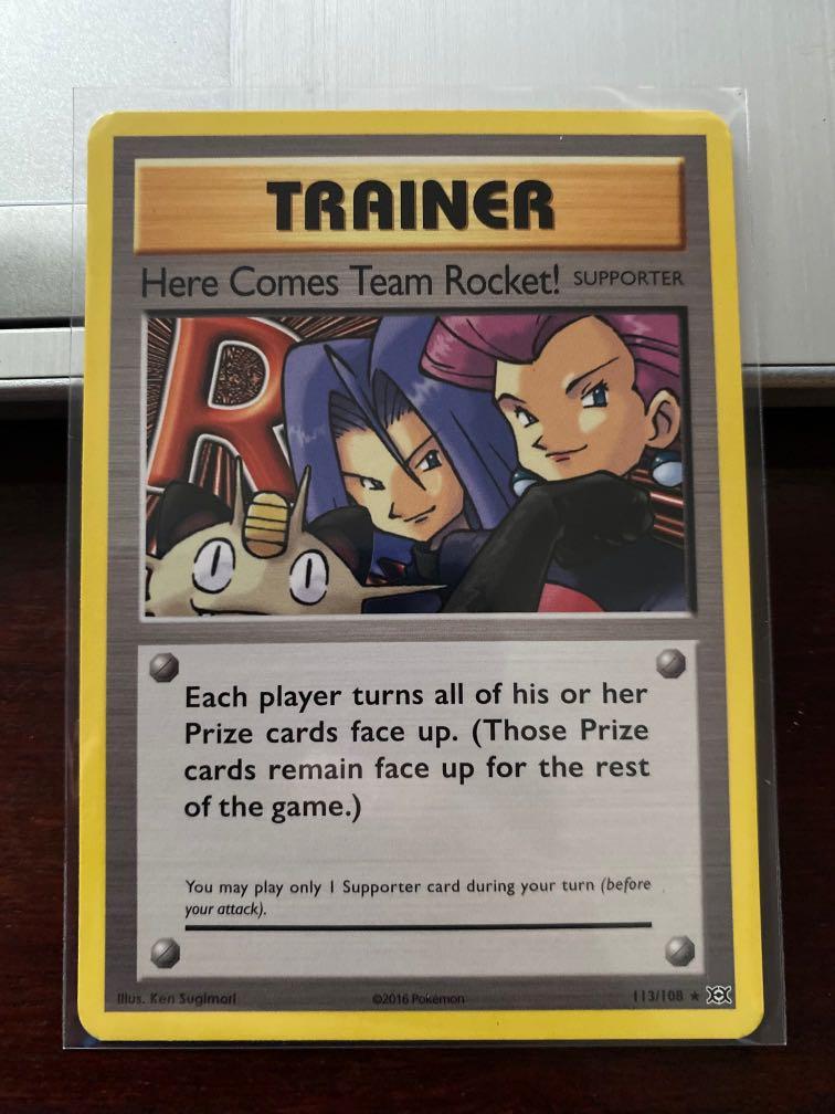 Pokémon Trading Card Game pokemon Here Comes Team Rocket Secret Rare 113/108 XY Evolutions ...