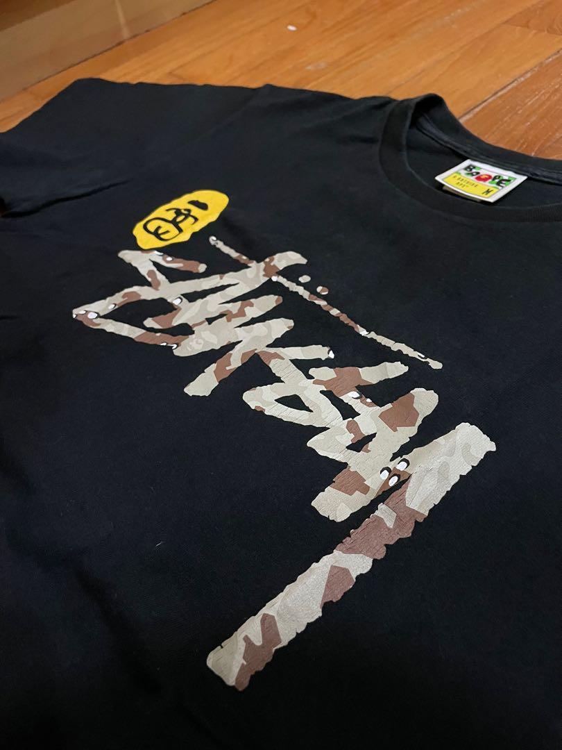 RARE Bape x Stussy collab Shark Tee, Men's Fashion, Tops & Sets ...