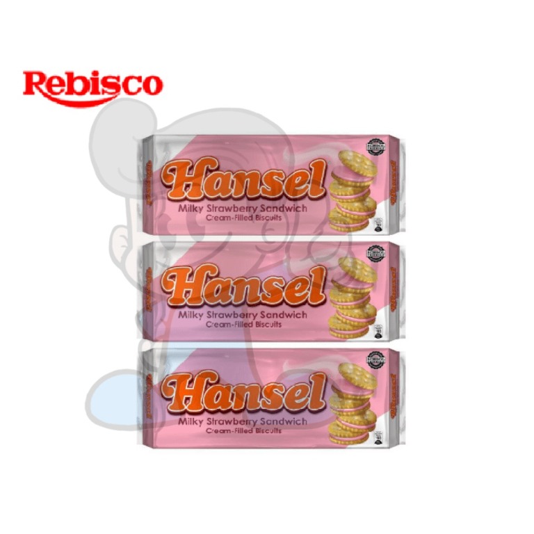 Rebisco Hansel Milky Strawberry Sandwich Cream-Filled Biscuits (3 x 310 ...