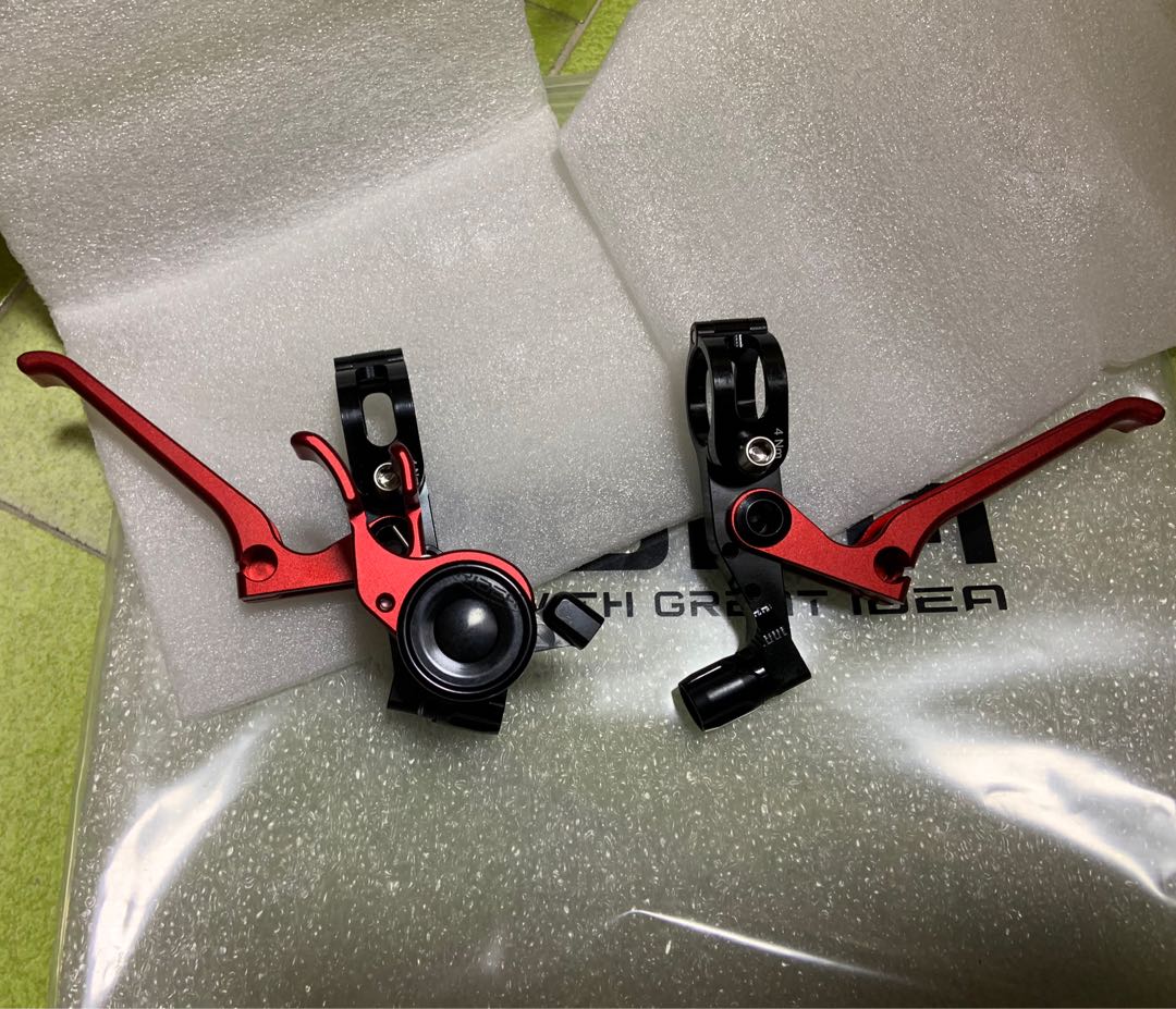 Ridea red/black brake levers with shifter for Bromptons, Sports ...