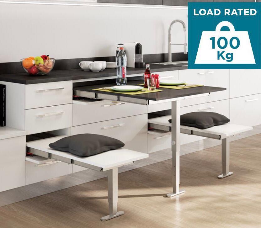 T-ABLE Pull Out Table (XL) | 600mm | 1310mm | Frame Only, Furniture ...