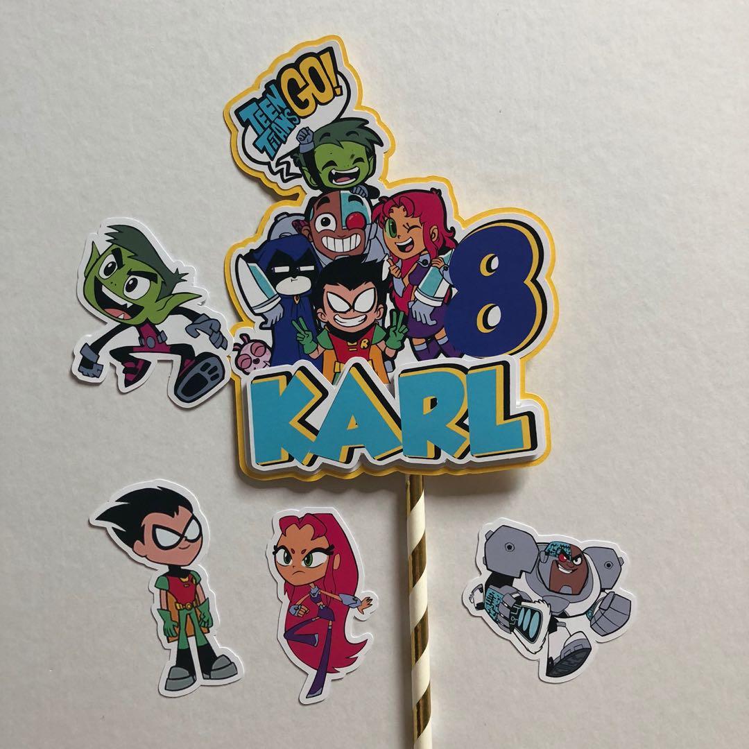 Teen Titans Cake Topper, Cupcake Topper, Birthday Party, Teen Titans ...