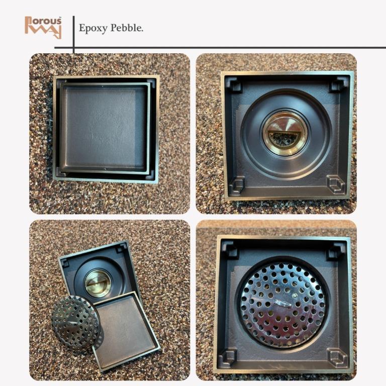 Toilet floor trap 10x10cm (option to have pebble infill), Furniture ...