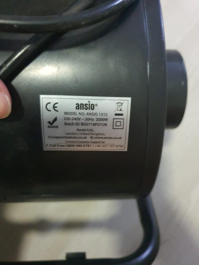 ANSIO 2000W Portable PTC Ceramic Fan Heater Electric Heater with 2 Heat ...