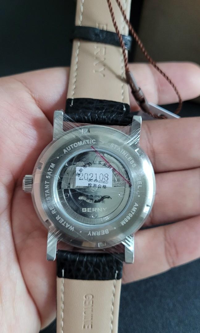 Berny Automatic Railway Face Watch, Luxury, Watches on Carousell