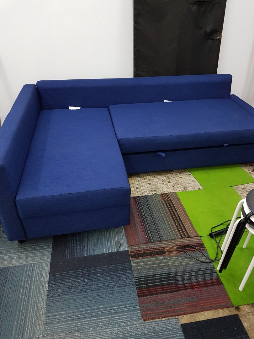 Blue L Shape Sofa, Furniture & Home Living, Furniture, Sofas on Carousell