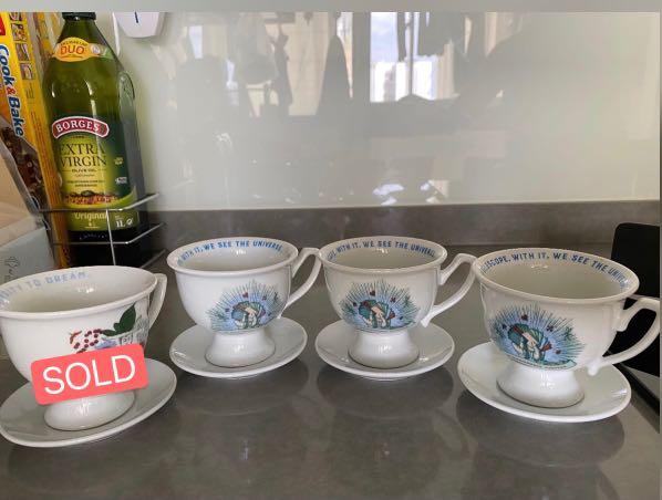 (BRAND NEW) Hendricks Gin Limited Edition Tea Cup & Saucer Set (3 Sets ...