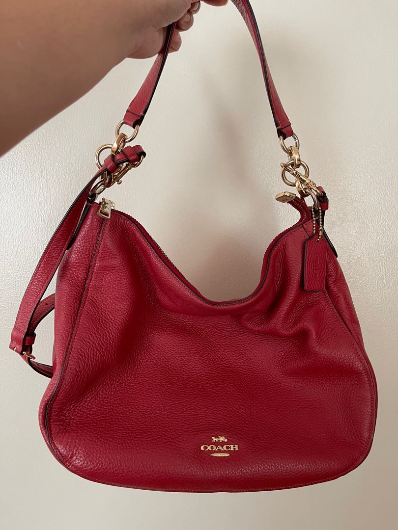 Coach Hobo Bag (Red), Women's Fashion, Bags & Wallets, Cross-body Bags ...
