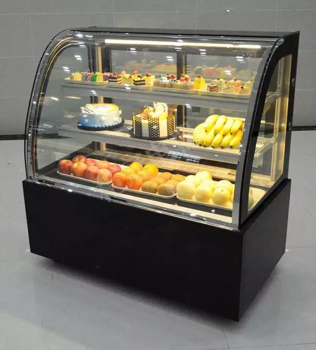 COMMERCIAL CAKE CHILLER 4 FT. 3 LAYERS CURVED GLASS FLOOR TYPE ...