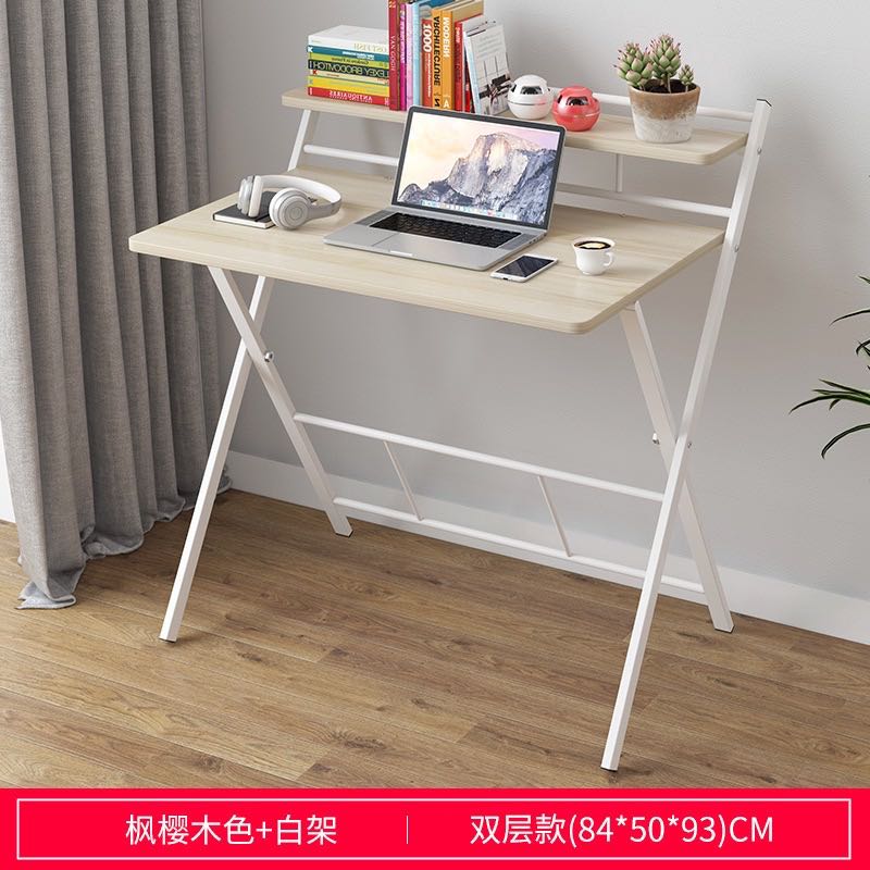 Double Layer Foldable Study Table, Furniture & Home Living, Furniture ...