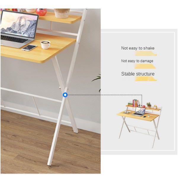Double Layer Foldable Study Table, Furniture & Home Living, Furniture ...