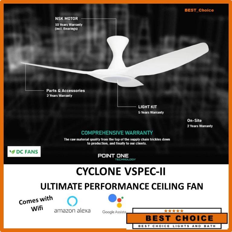 Free Wifi PO ECO Cyclone Vspec-II Ceiling Fan Led Dimmable Smart ...