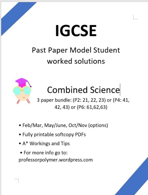 IGCSE 0653 Combined Science Model Student Worked Solutions Past Paper ...