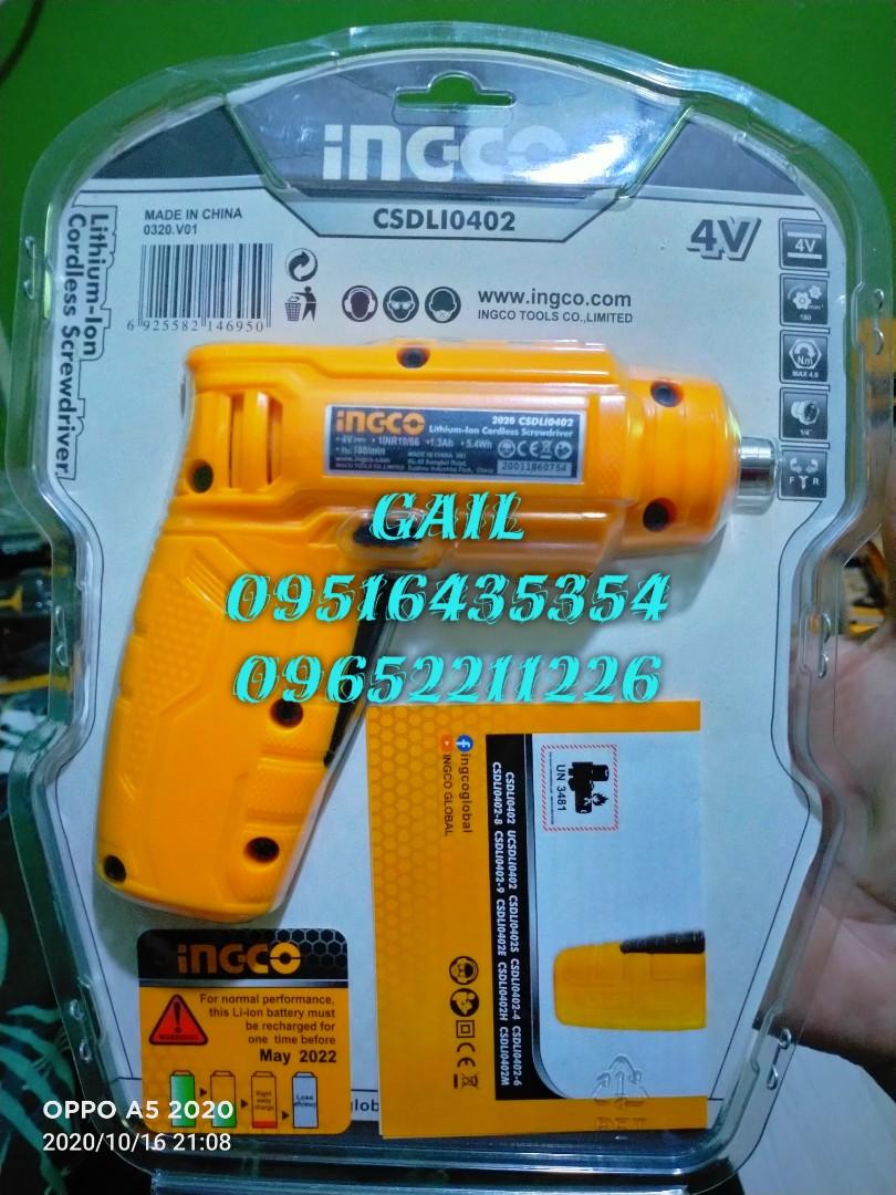 INGCO 4V Rechargeable Li-ion Cordless Screwdriver, Commercial ...