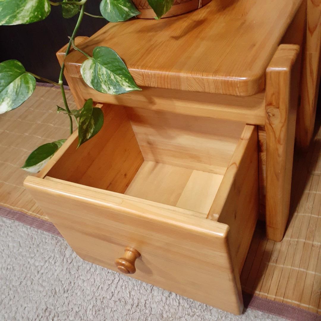 Japanese bangkito chair with strorage drawer solid wood, Furniture ...