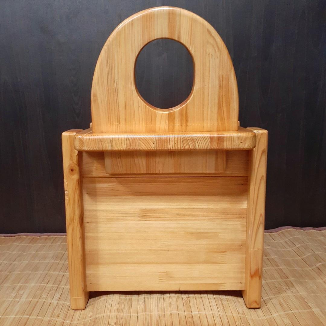 Japanese bangkito chair with strorage drawer solid wood, Furniture ...