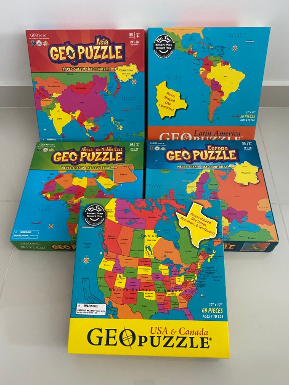 Kid GeoToys GeoPuzzle puzzle countries world map, Hobbies & Toys, Toys ...