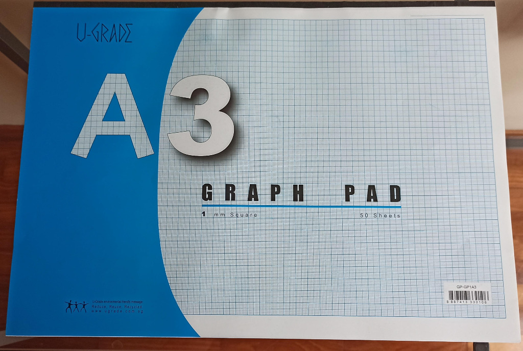 U-Grade A3 Graph Paper, Hobbies & Toys, Books & Magazines, Assessment ...