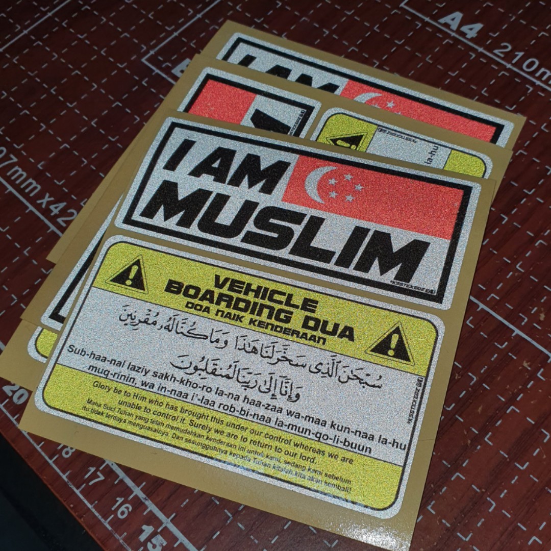 Vehicle Boarding Dua and I am muslim set (Reflective), Motorcycles ...