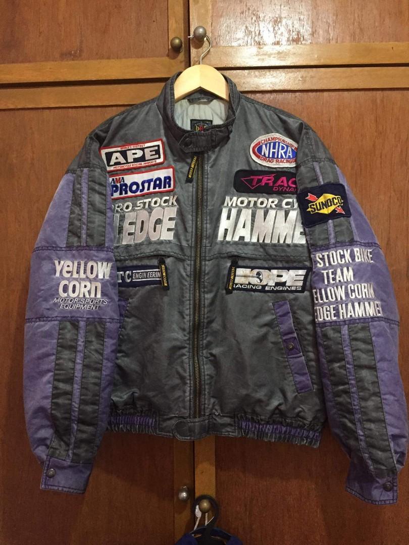 Vintage Yellow Corn Sledge Hammer Racing Jacket, Men's Fashion, Coats ...
