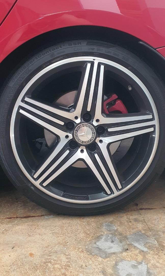 Mercedes AMG 18" rims, Car Accessories, Tyres & Rims on Carousell