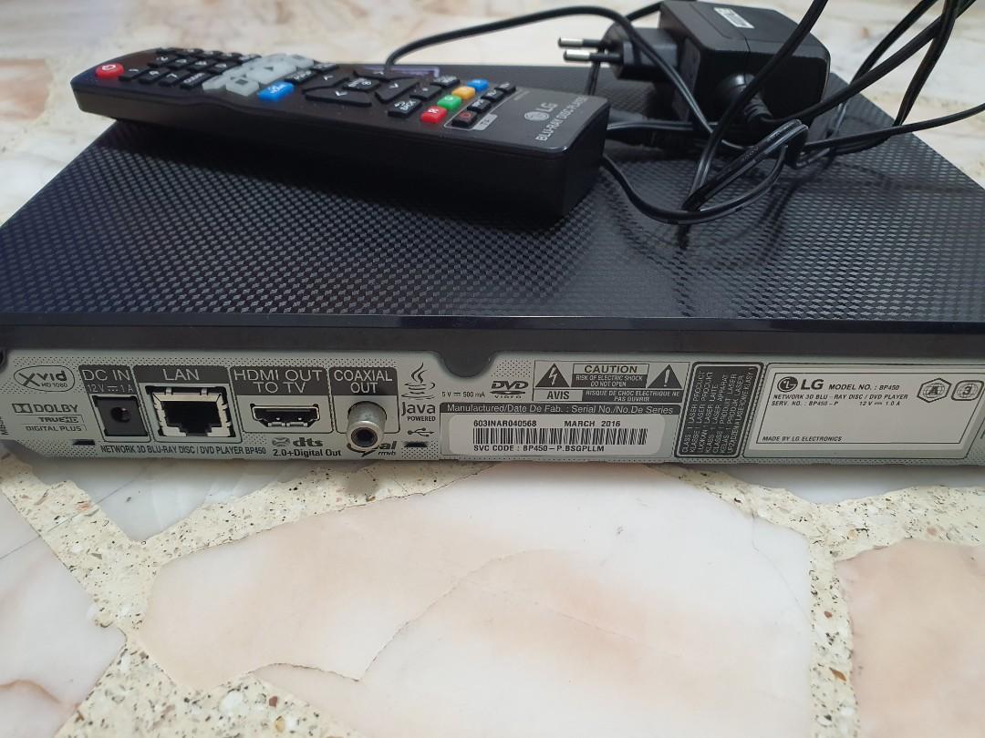 LG BP-450 3D BluRay/DVD Player, TV & Home Appliances, TV ...