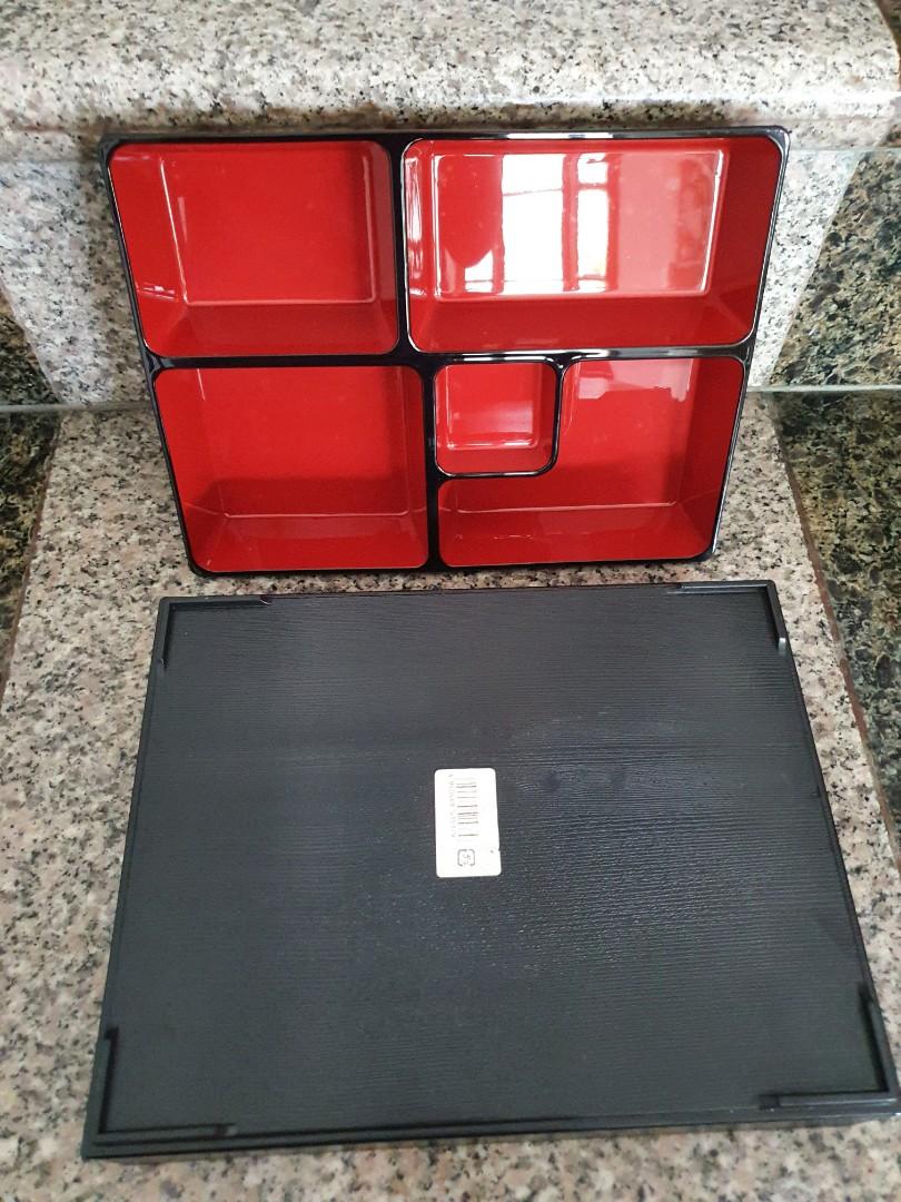 Bento box, melamine, alas kayu, Kitchen & Appliances di Carousell