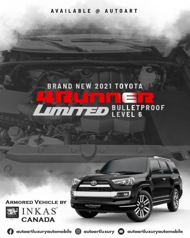 BRAND NEW 2021 TOYOTA 4RUNNER LIMITED BULLETPROOF Inkas Armor, Cars for ...