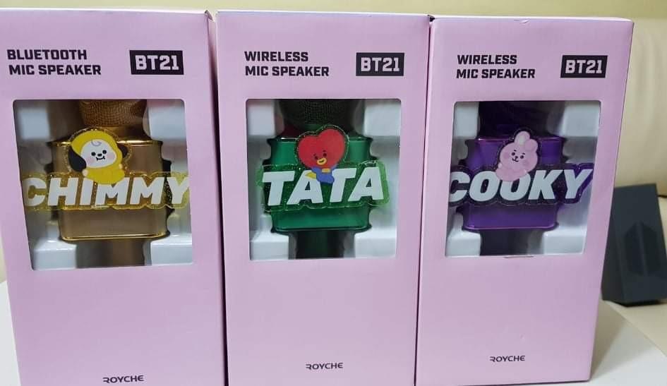 BT21 Mic | Cooky, Tata, and Chimmy Mic, Audio, Microphones on Carousell