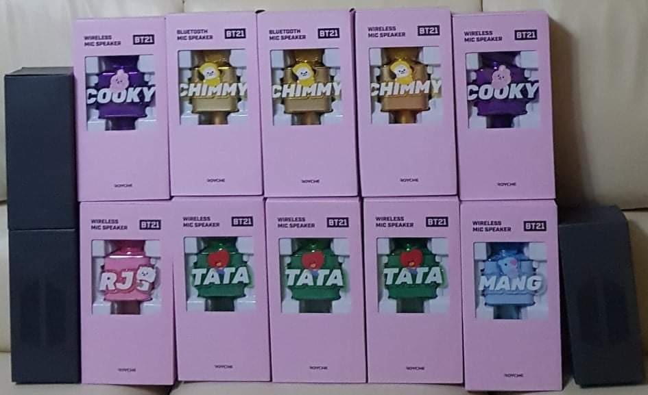 BT21 Mic | Cooky, Tata, and Chimmy Mic, Audio, Microphones on Carousell