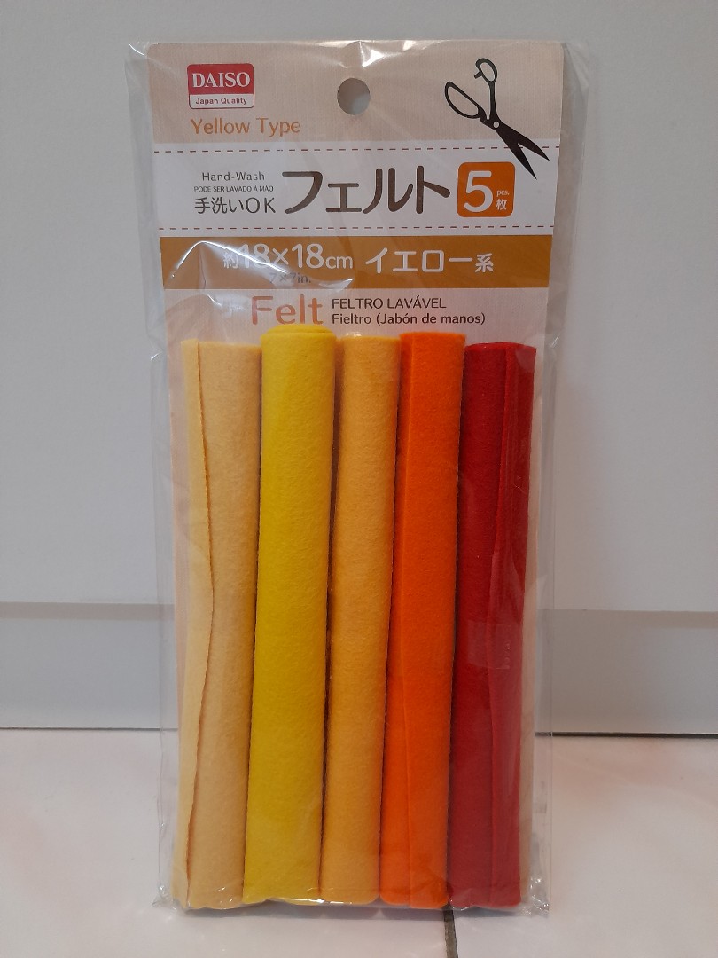 DAISO Felt - Yellow Type, Hobbies & Toys, Stationery & Craft ...
