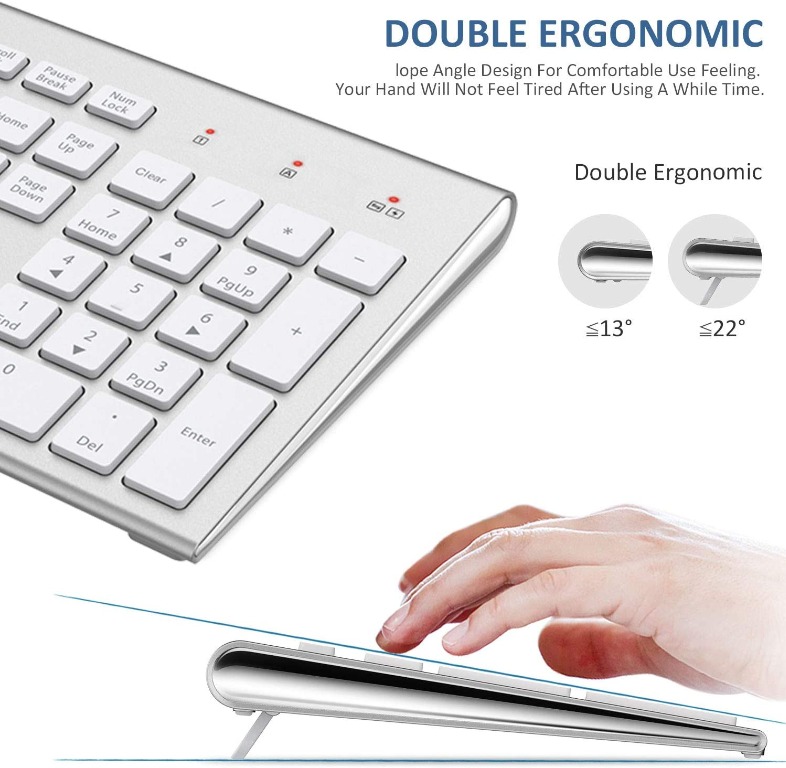 "FENIFOX Wireless Keyboard & Mouse Set, Dual System Switching Ergonomic ...
