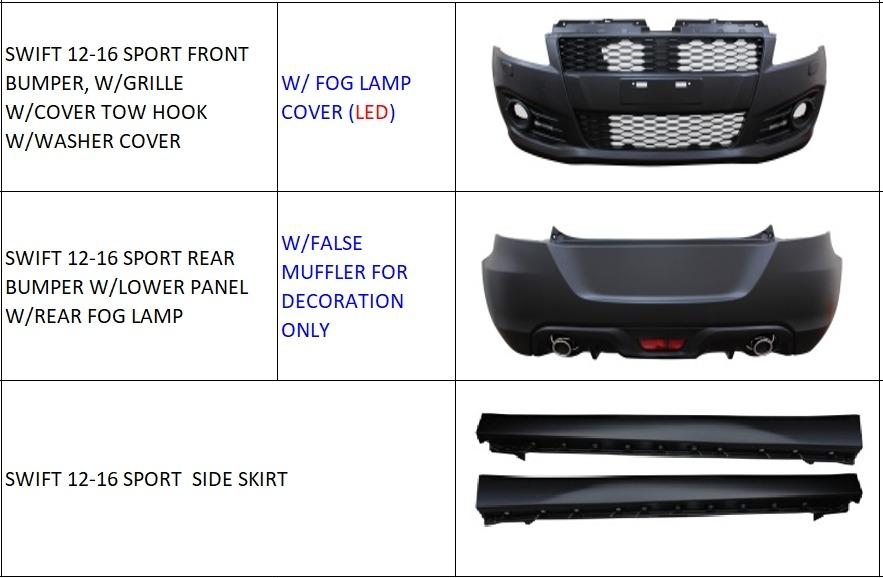 Suzuki swift sport zc32 full bodykit conversion kit for zc72 zc82 zc32s ...