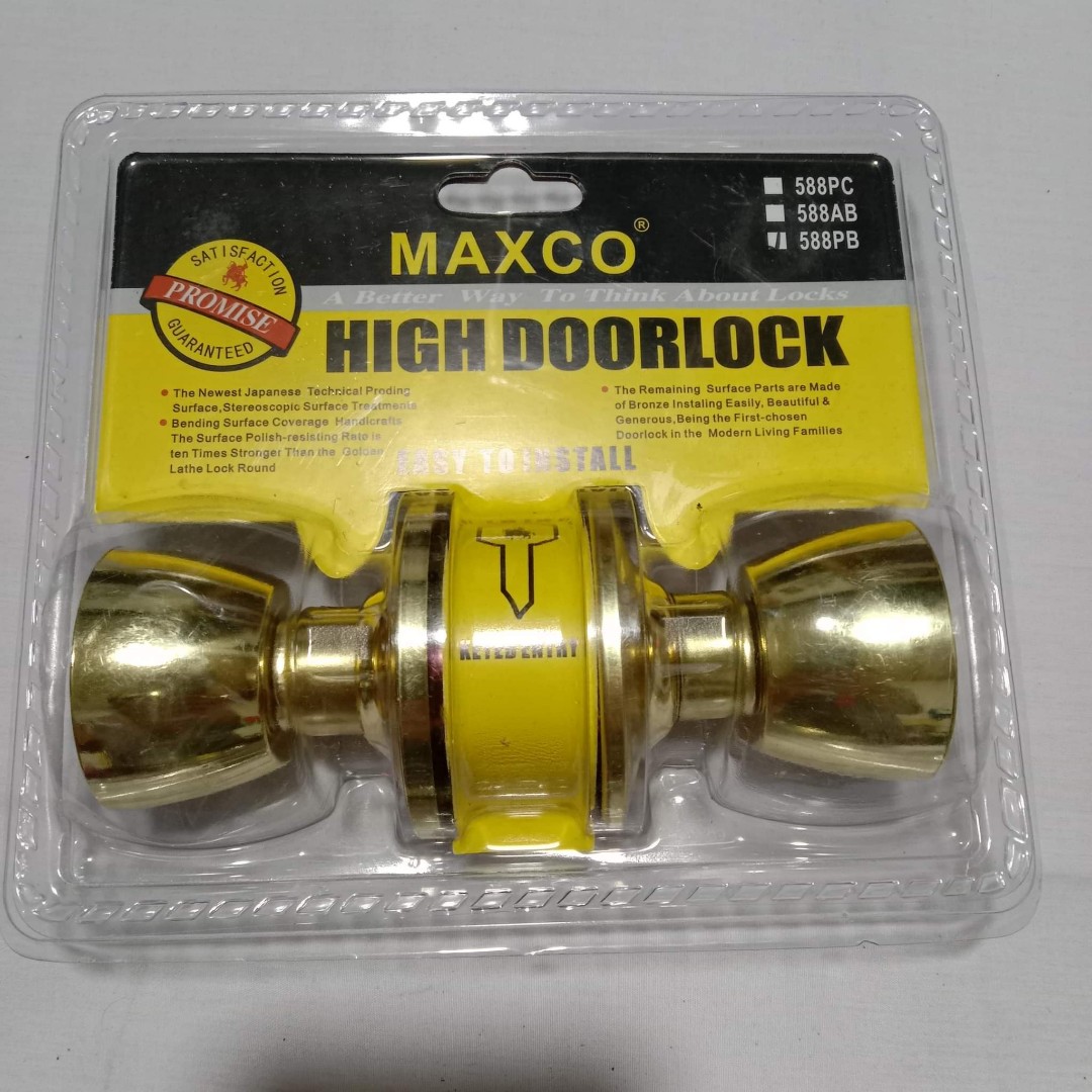 Maxco high doorlock 588pb, Furniture & Home Living, Security & Locks ...