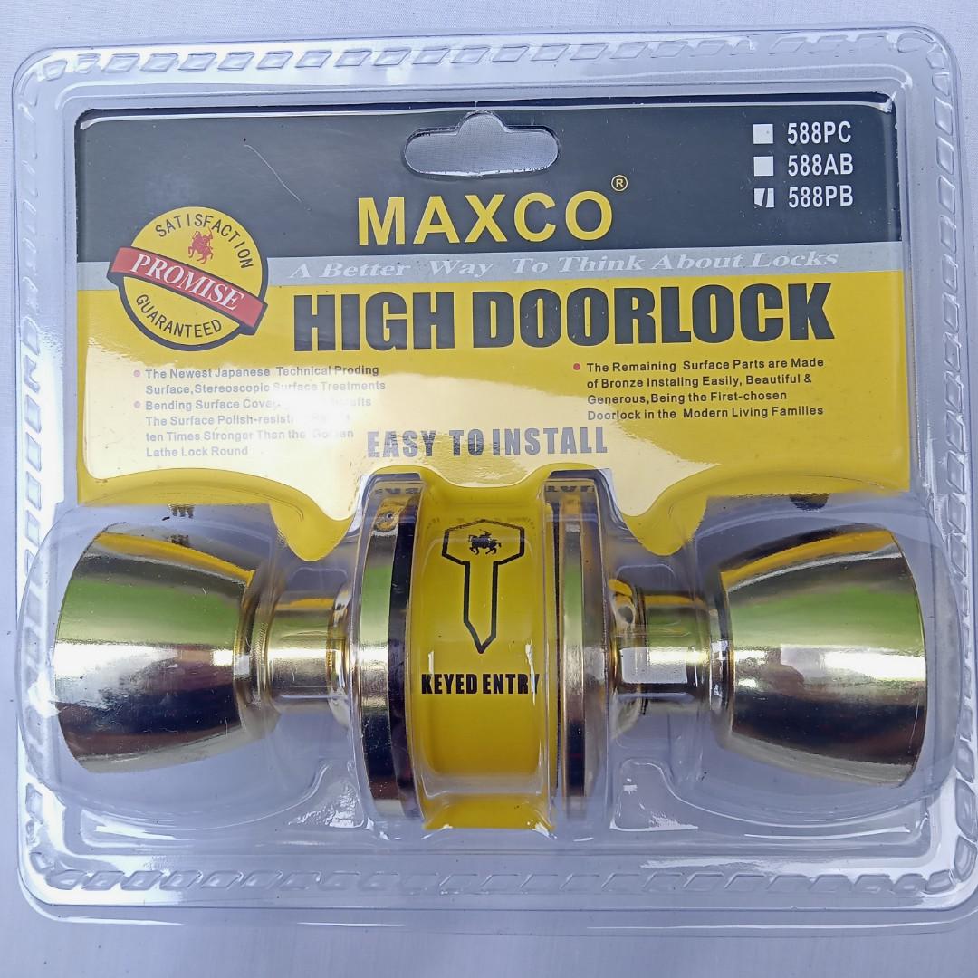 Maxco high doorlock 588pb, Furniture & Home Living, Security & Locks ...