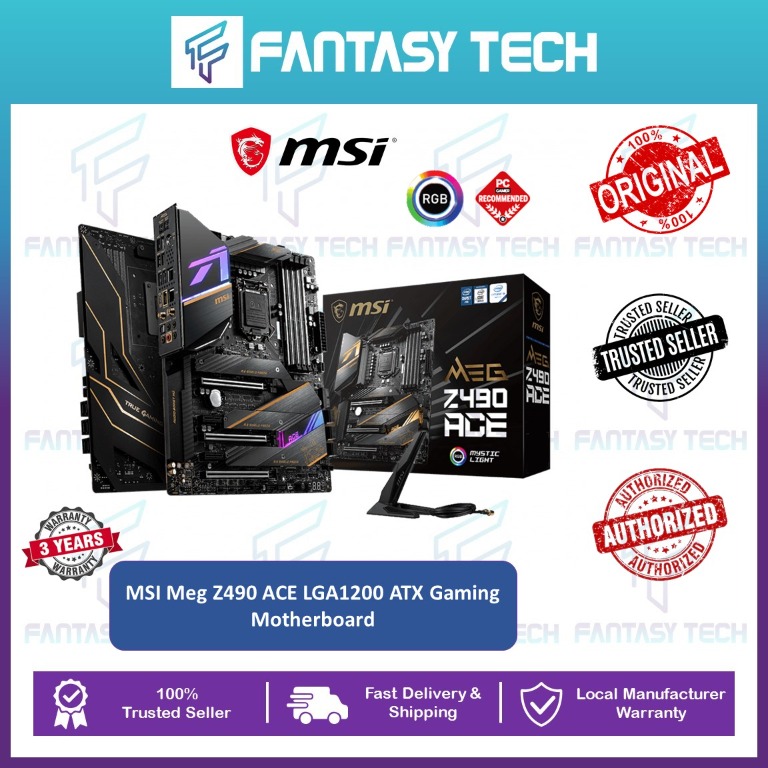 MSI Meg Z490 ACE LGA1200 ATX Gaming Motherboard, Computers & Tech ...