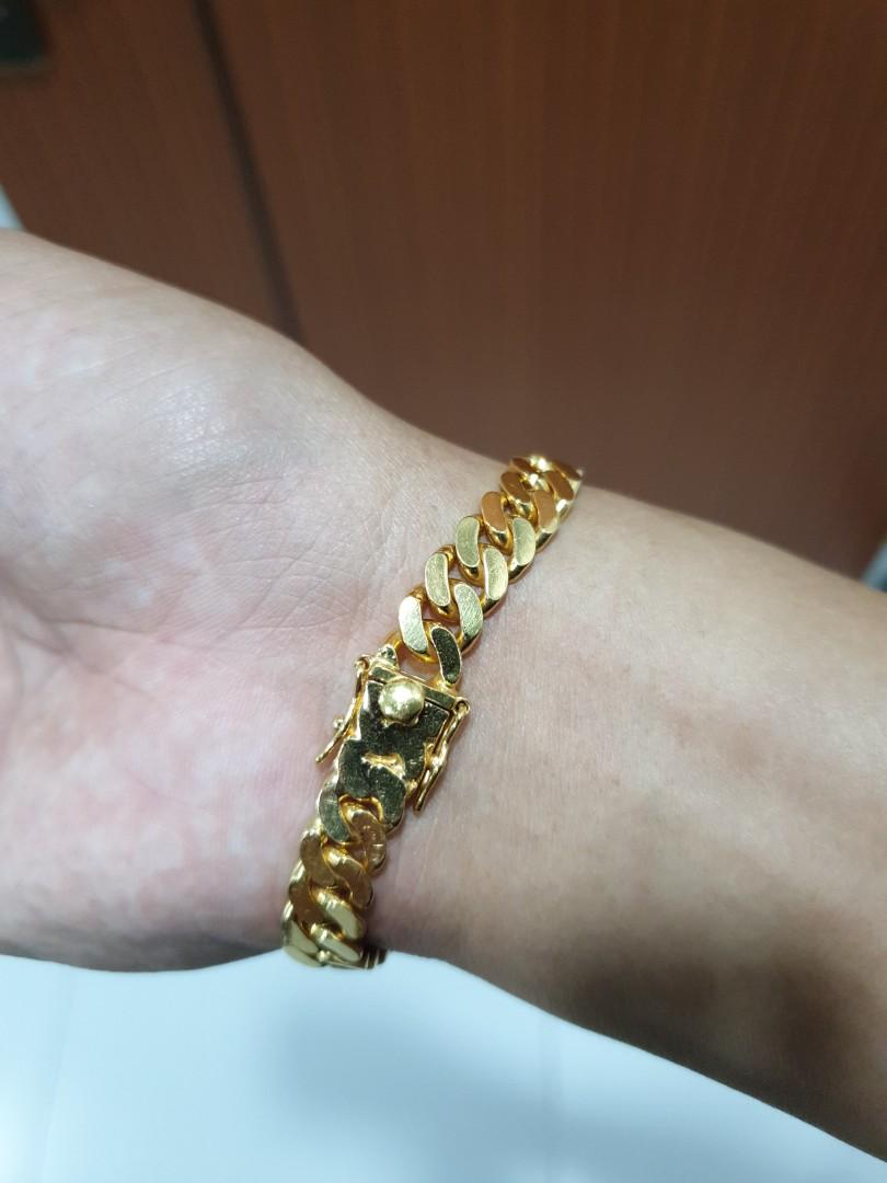 Poh Heng 916 Solid Gold Bracelet With Poh Heng & SAO Logo, Women's ...